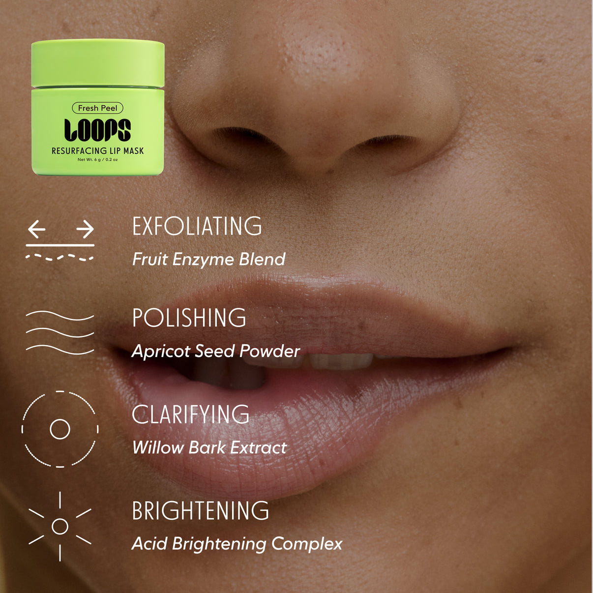 LOOPS Fresh Peel Mini Lip Mask| Resurfacing Mini Lip Mask – Loops Beauty