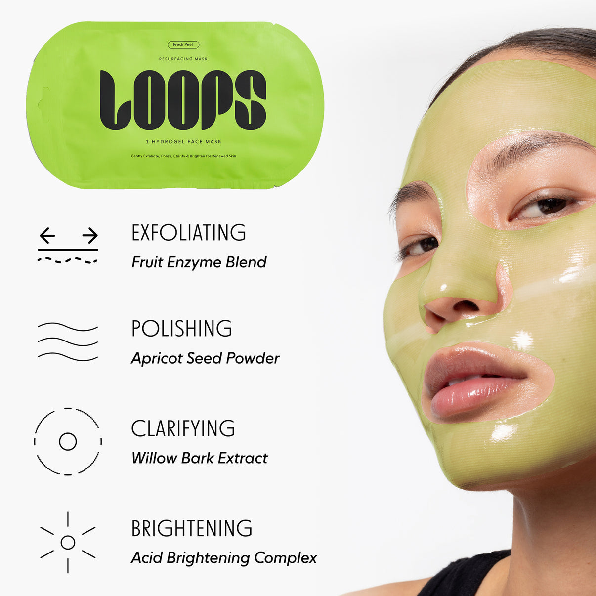 LOOPS Fresh Peel | Enzyme Resurfacing Hydrogel Face Mask – Loops Beauty